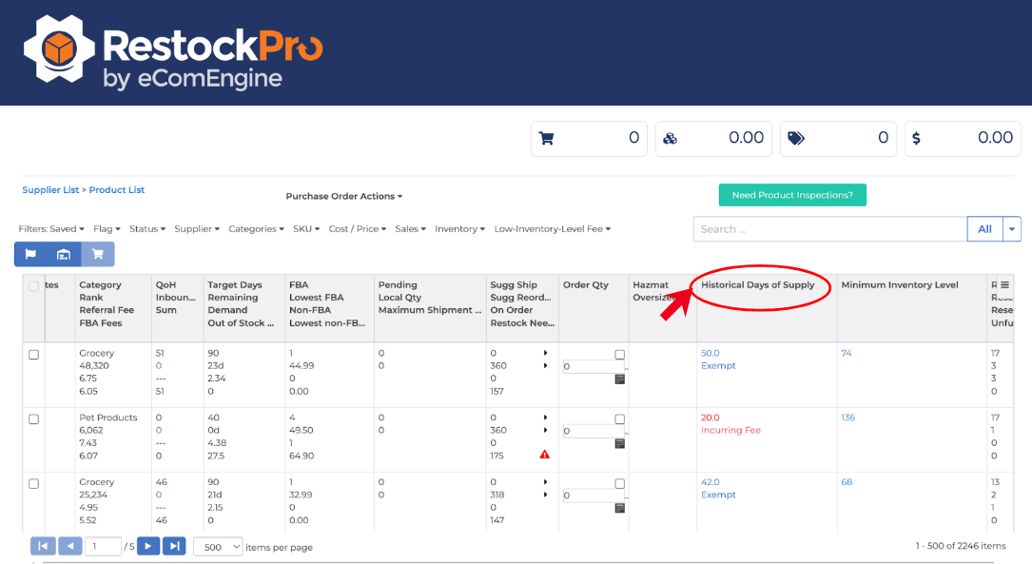 How does RestockPro support Amazon's Minimum Inventory metric and Low ...